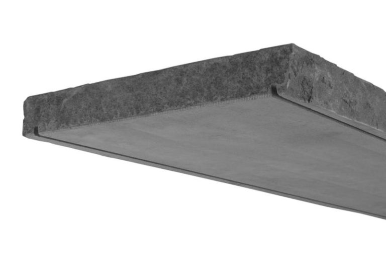 Mauerabdeckplatte Basalt Halong Black mit 2 Wassernasen, geflammt und ...